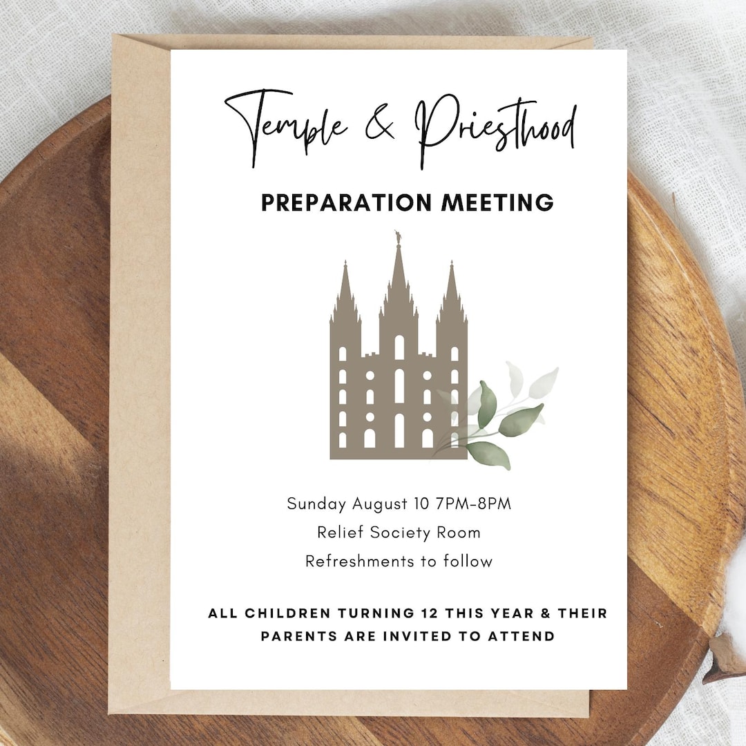 Editable Temple Prep Invitation: LDS Primary, Youth Flyer (digital ...