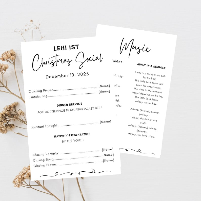 Editable LDS Christmas Program Template: Ward Activities (digital ...