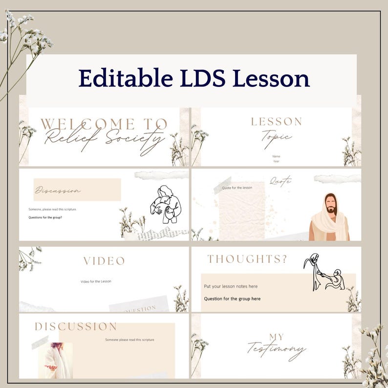 LDS Lesson Template: Relief Society & Young Women Presentation (canva ...