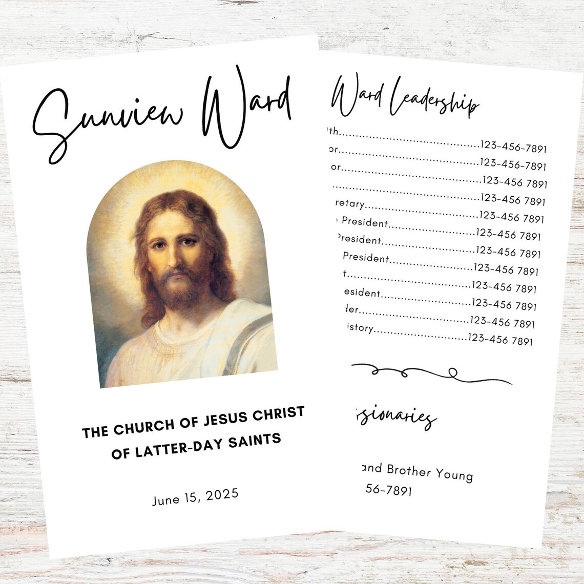 LDS Sacrament Meeting Program Template: Editable Church Bulletin (canva ...