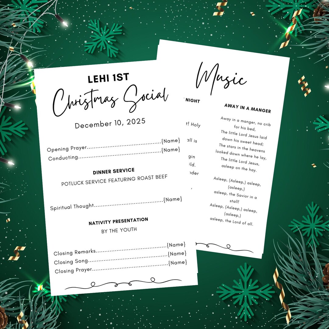 Editable LDS Christmas Program Template: Ward Activities (digital ...