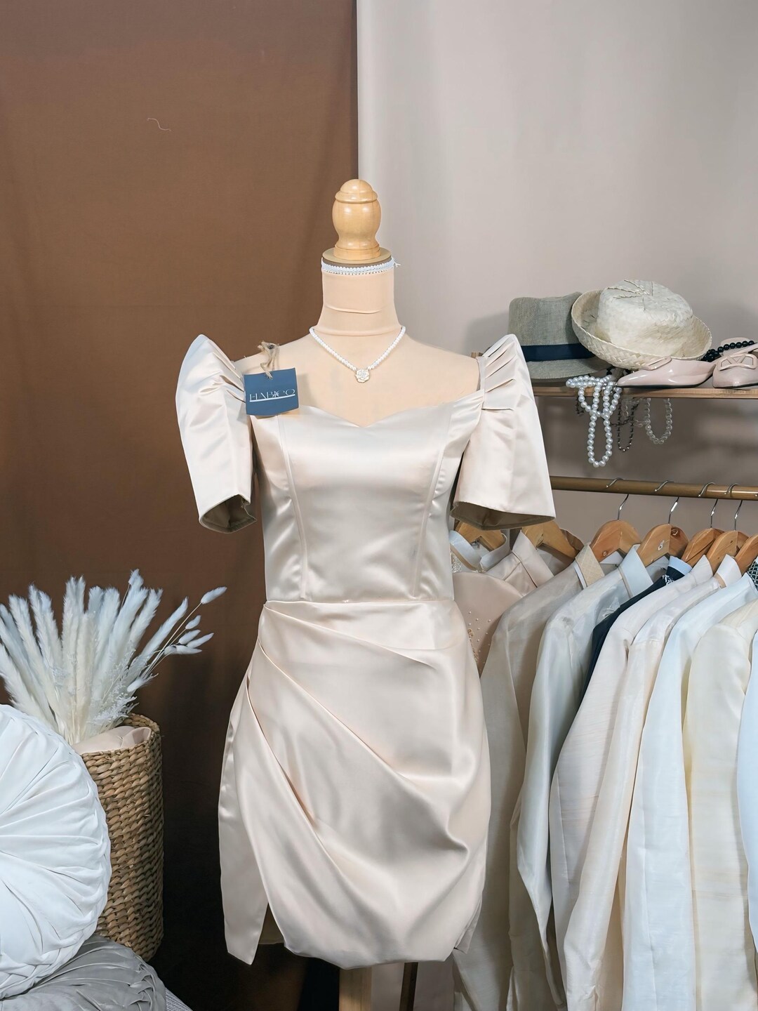 Classy Modern Filipiniana Beige Dress - Etsy