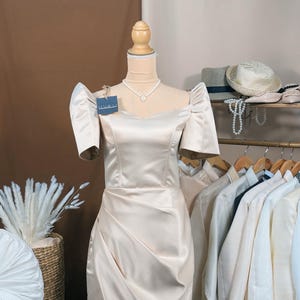 Classy Modern Filipiniana Beige Dress - Etsy