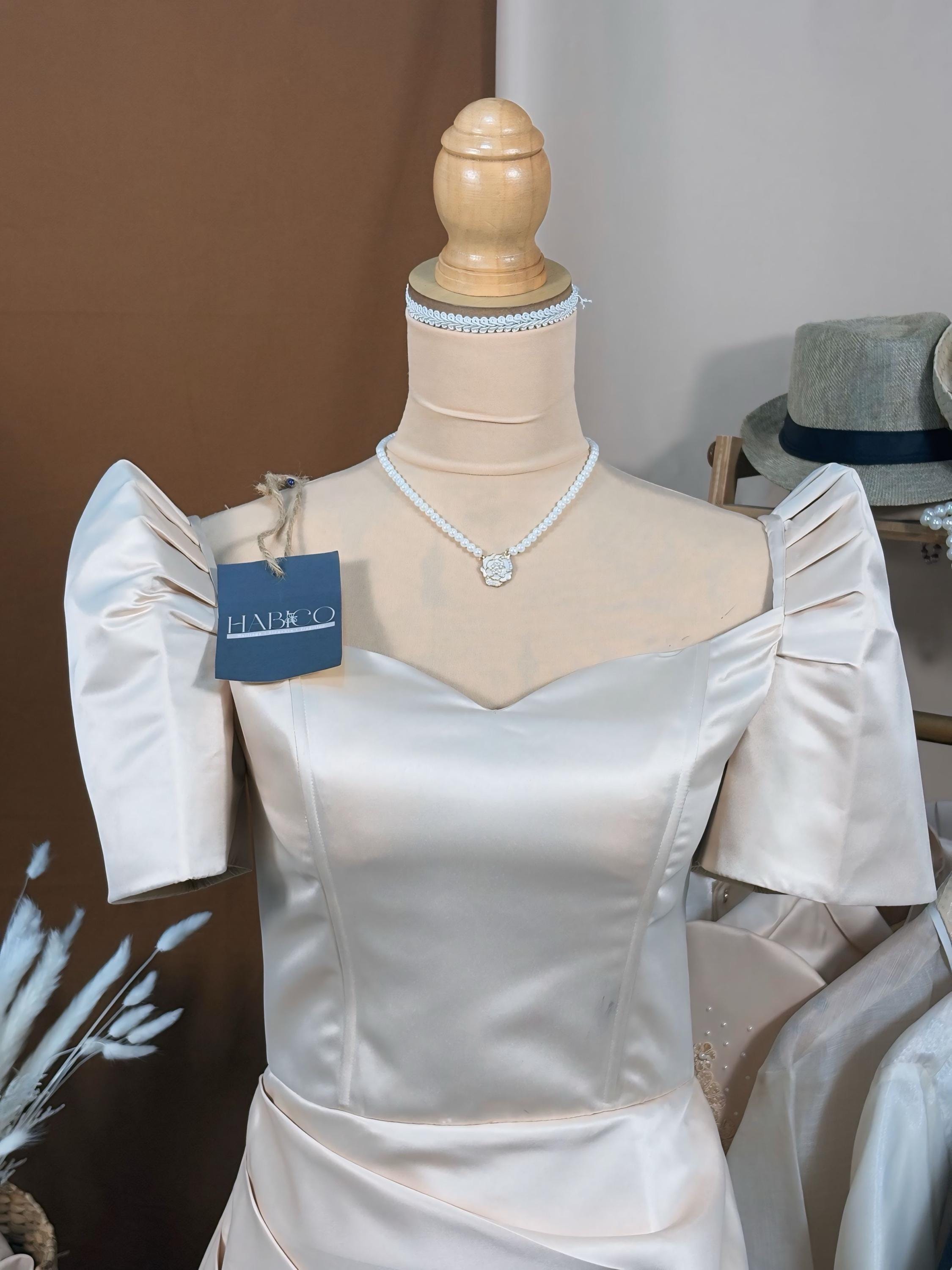 Classy Modern Filipiniana Beige Dress - Etsy