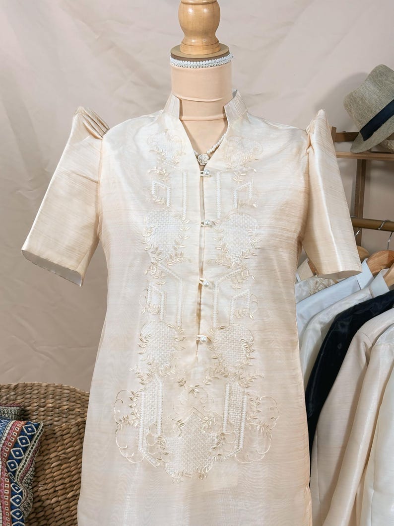 Classic Organza Beige Filipiniana Barong Dress - Etsy