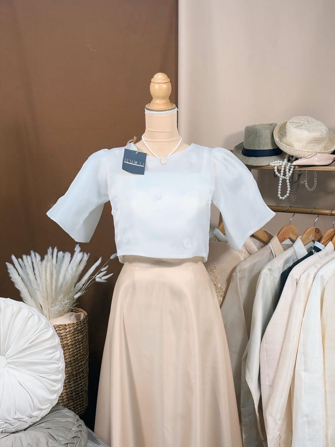 White Modern Kimona Filipiniana With Flower Details - Etsy