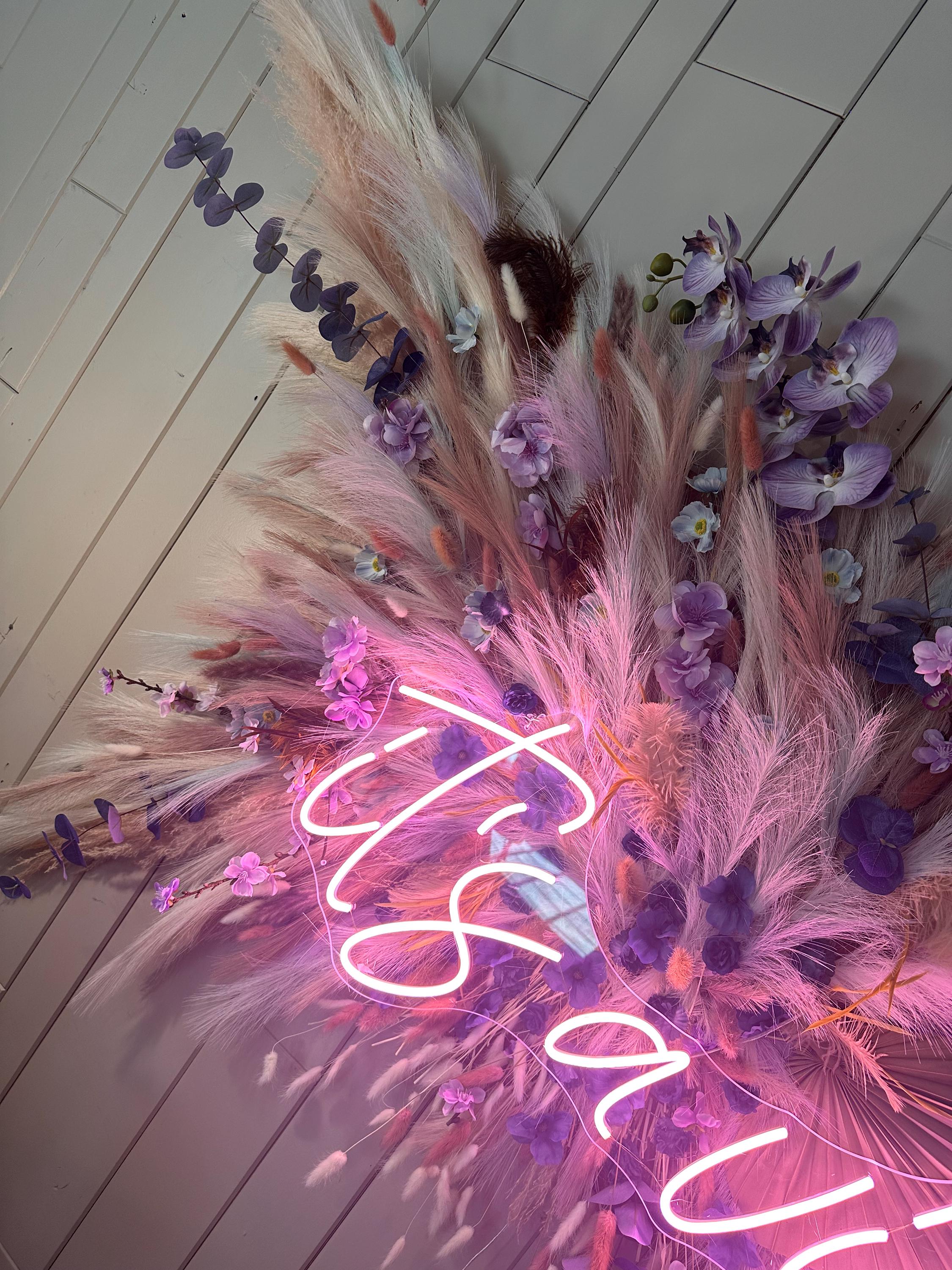 100% Custom Made to Order Neon Floral Wall Sign. - Etsy
