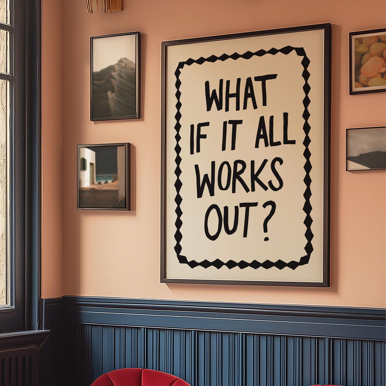 What If It All Works Out Print Motivational Quote Wall Art Minimalist ...