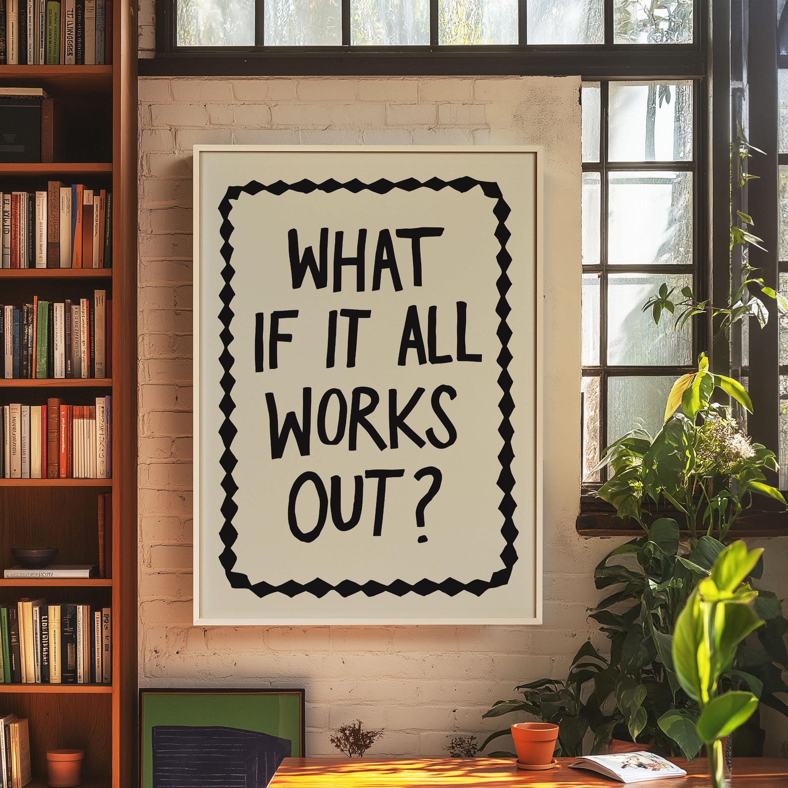 What If It All Works Out Print Motivational Quote Wall Art Minimalist ...