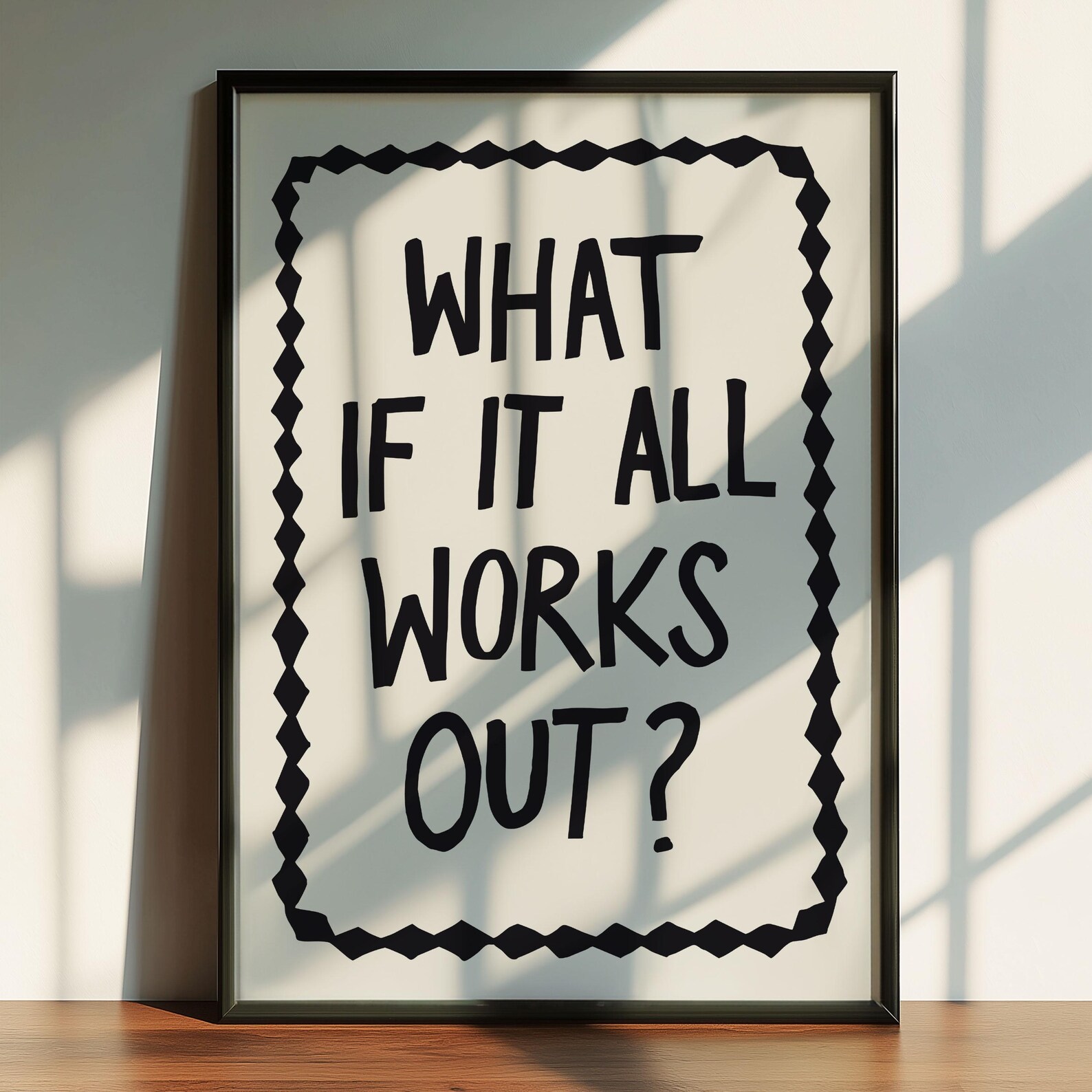 What If It All Works Out Print Motivational Quote Wall Art Minimalist ...