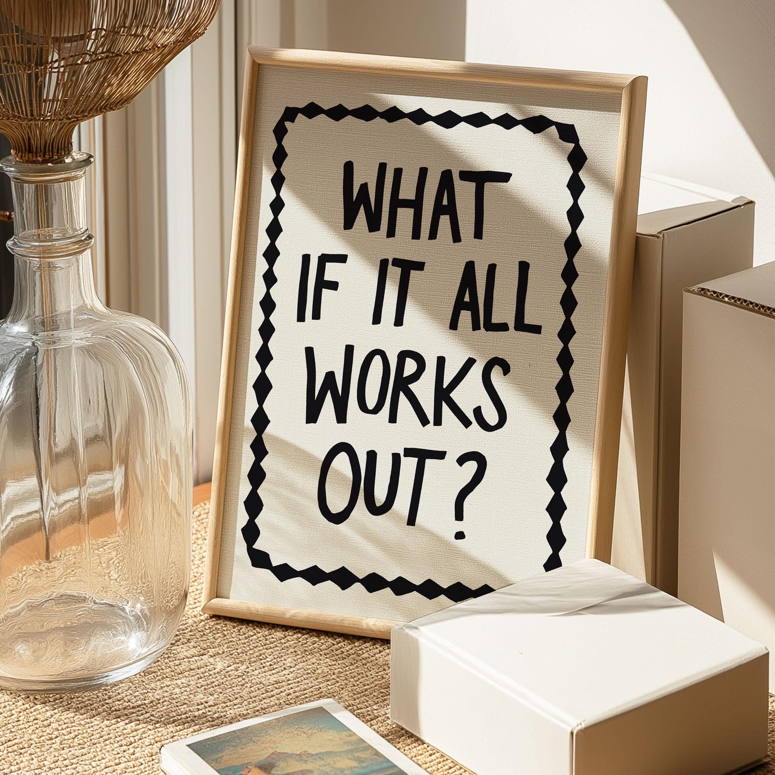 What If It All Works Out Print Motivational Quote Wall Art Minimalist ...