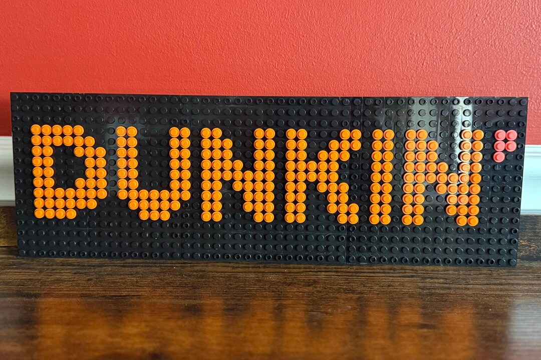 Dunkin Logo Pixel Art | 48x16 Brick Mosaic | Handmade Lego-compatible ...
