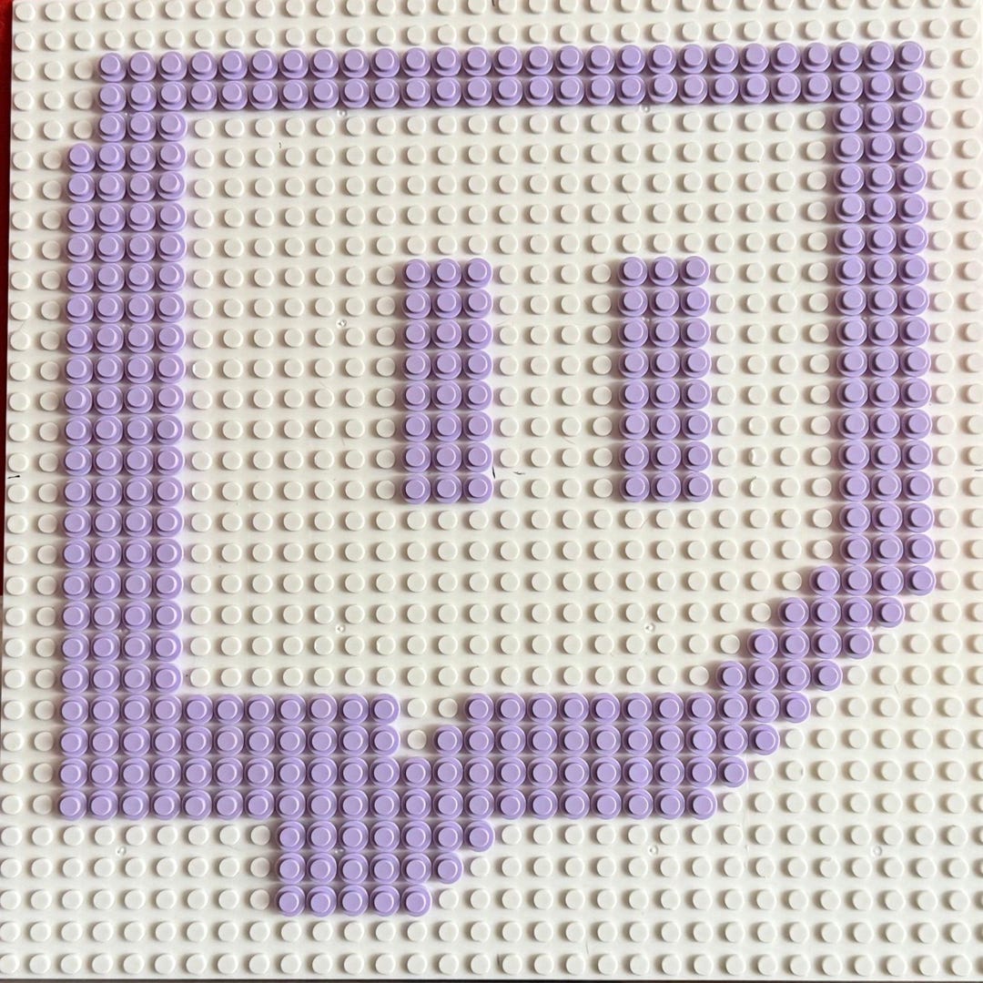 Twitch Logo Pixel Art | 32x32 Brick Mosaic | Handmade Lego-compatible ...