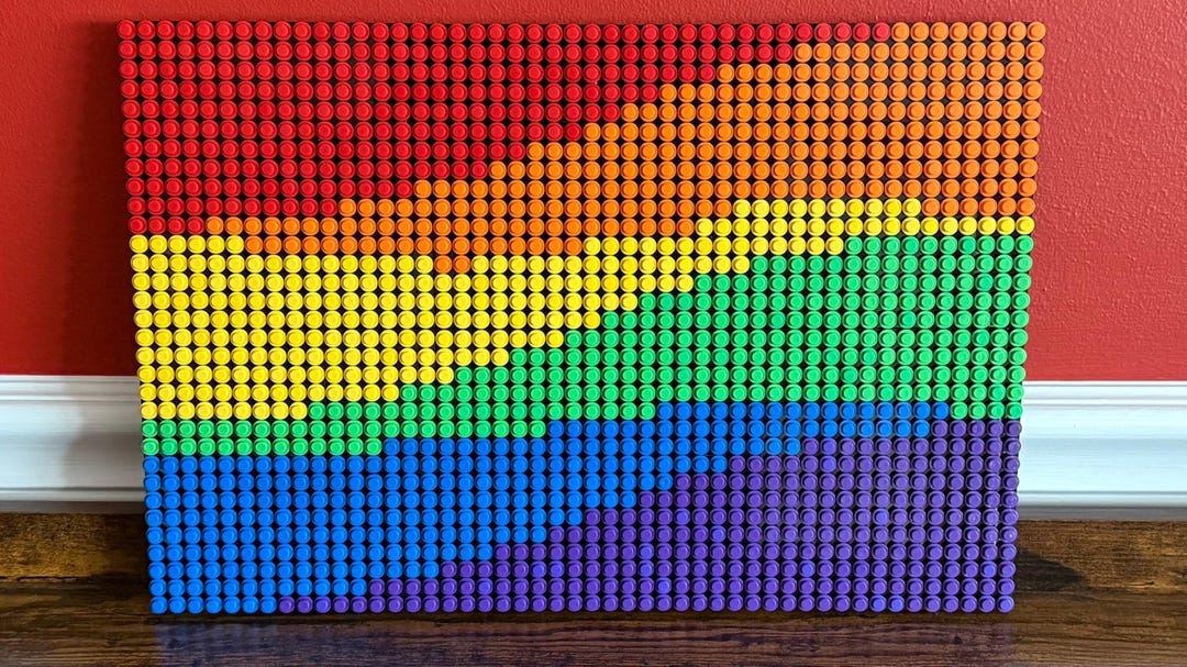 Wavy Pride Flag Pixel Art | 32x48 Lego-compatible Brick Mosaic | LGBTQ+ Handmade Wall Art ...