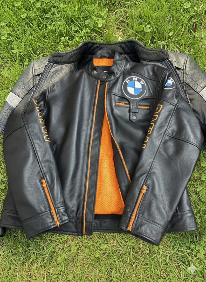 BMW Jacket, Men's Original Cowhide Leather Jacket, Biker's Racing ...