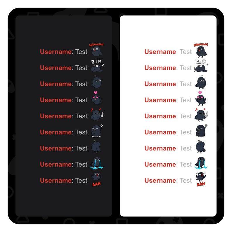Raven Emotes / Stream Emote – Raven / Crow Set for Twitch, Youtube ...