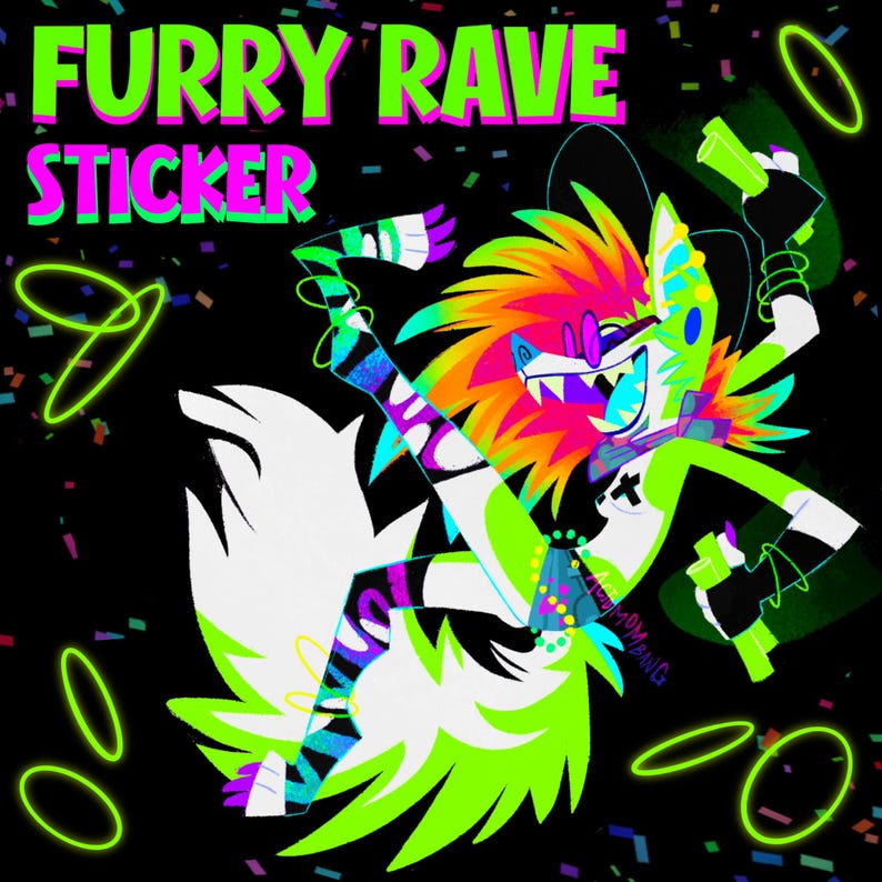 Furry Rave Sticker - Etsy
