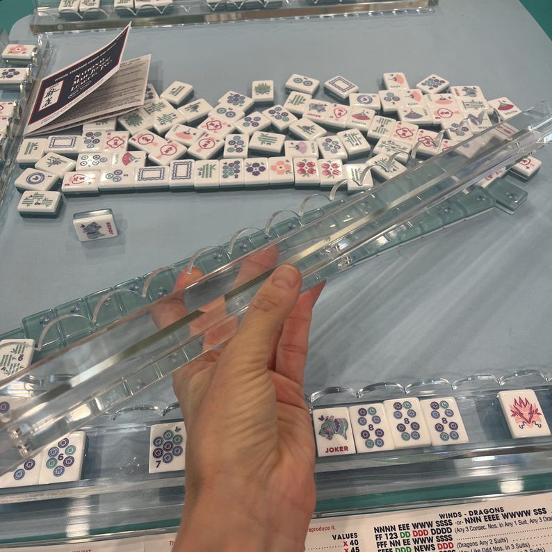 Scallop Acrylic Mahjong Rack – Elegant Tile Holder for Mahjong Lovers ...