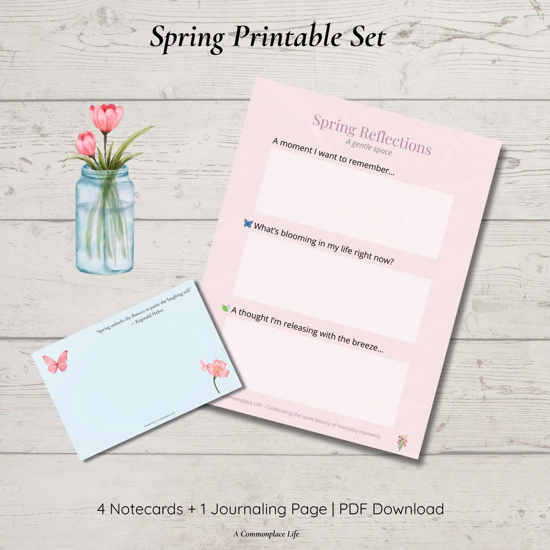 Spring Printable Stationery Set – Notecards & Journaling Pages | 4x6 ...