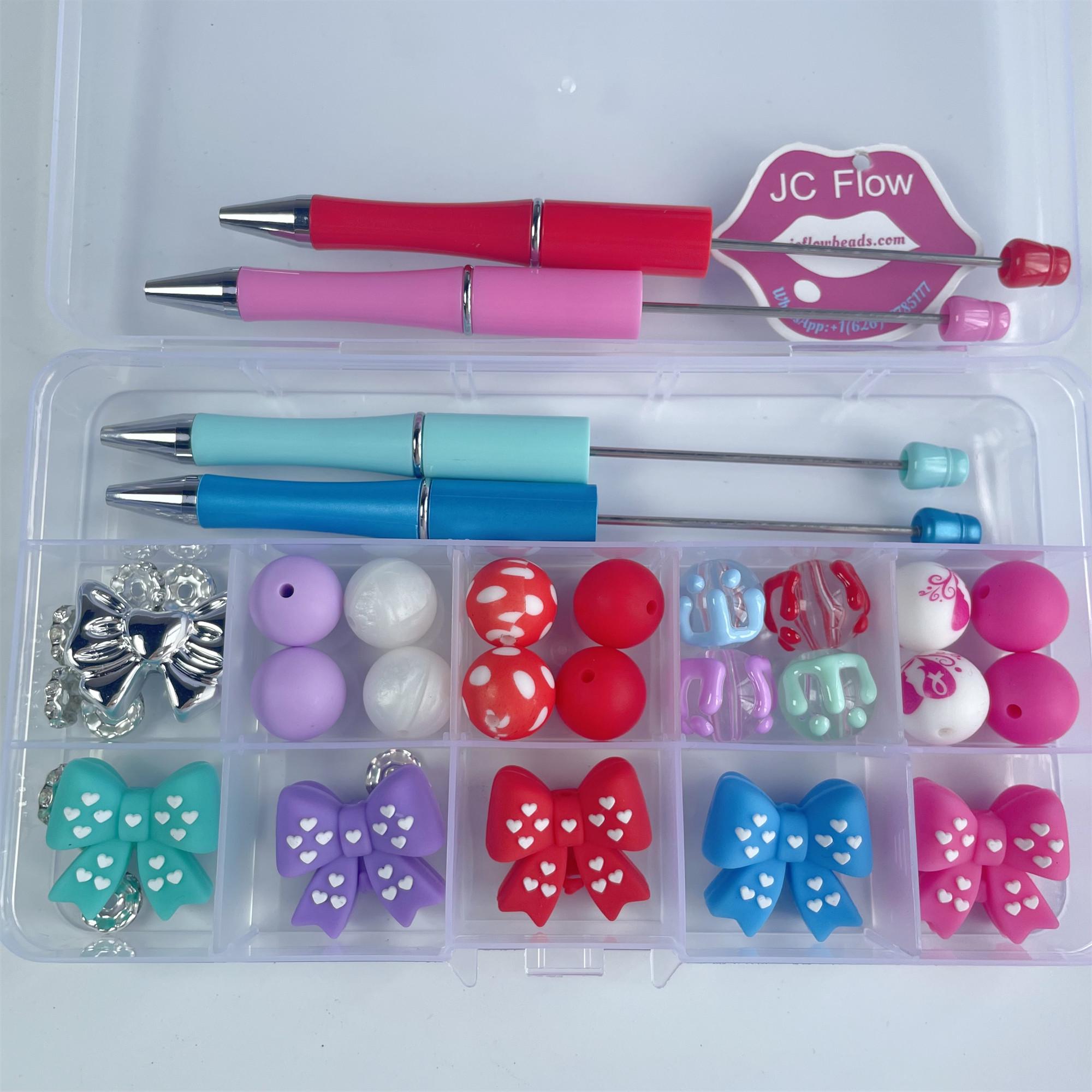 Beaded Pen Kits Focal Beads Bowknot Focal Beads Silicone Beads Bulk Set ...
