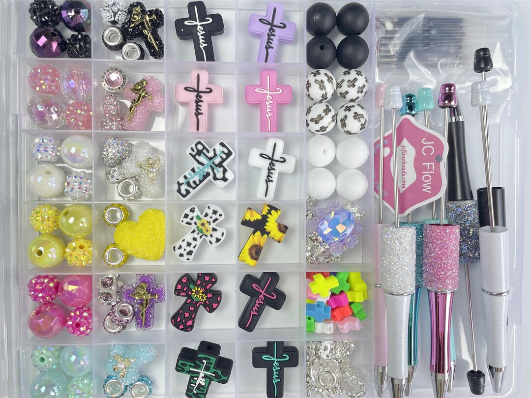 Cross Silicone Focal Beads Beaded Pen Kits Cross Focal Beads Bulk for ...