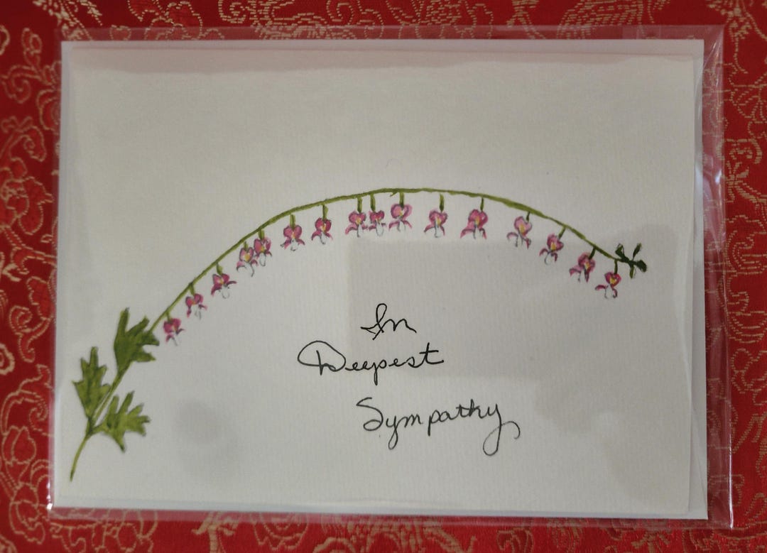 Handpainted Sympathy Card: Japanese Watercolor Floral - Etsy