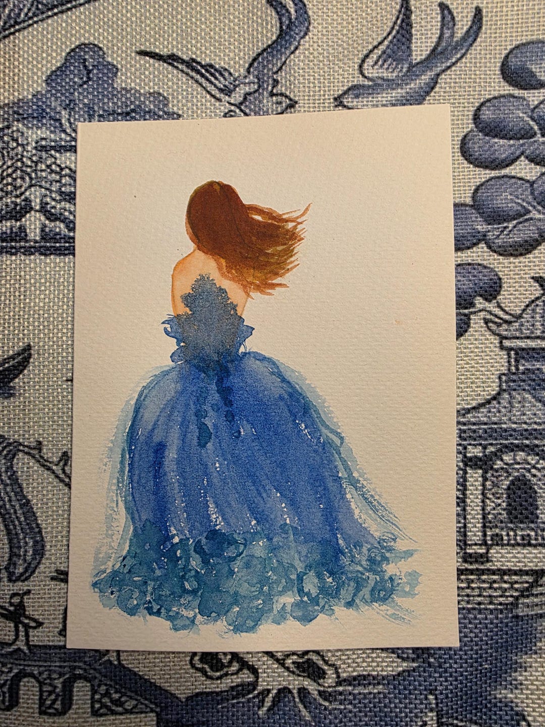 Am I Blue? This Blank Note Card is Handpainted by Me . - Etsy