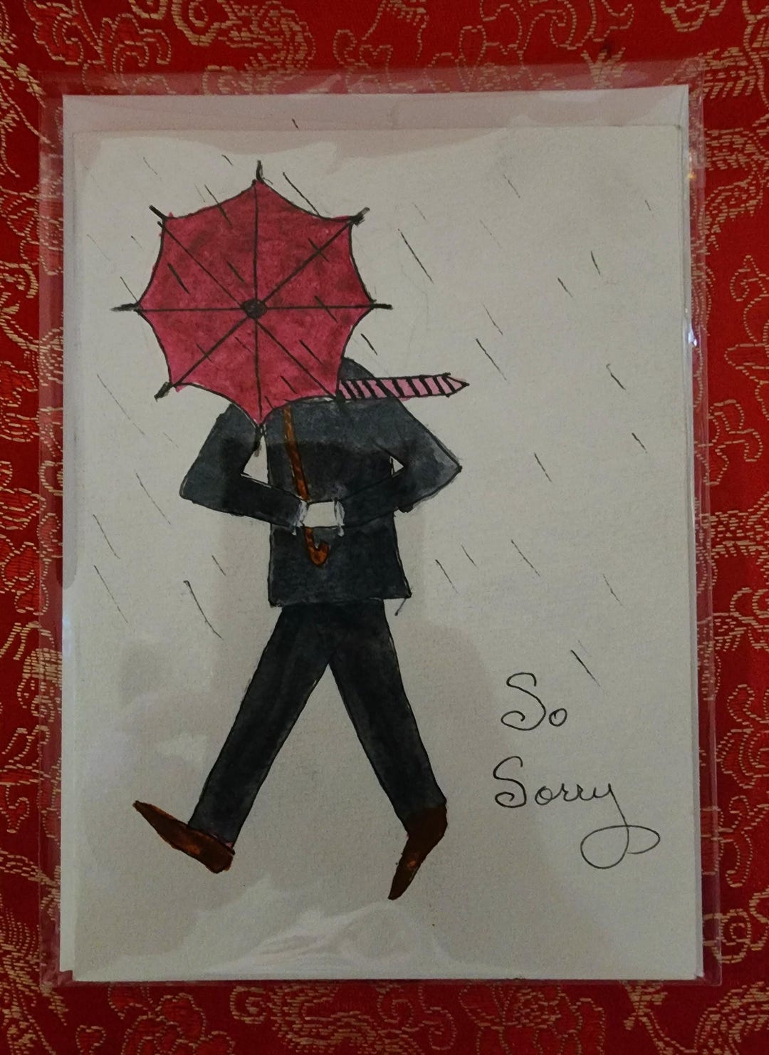 Handpainted Sympathy Card: Japanese Watercolor Sorry Card - Etsy