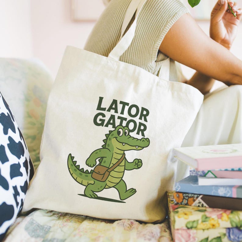 Lator Gator Cartoon PNG – Funny Alligator Clipart for Sublimation, Cute ...