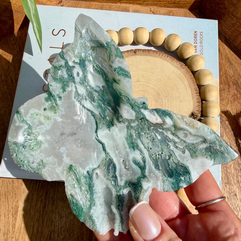 Druzy Moss Agate Bowl - Etsy