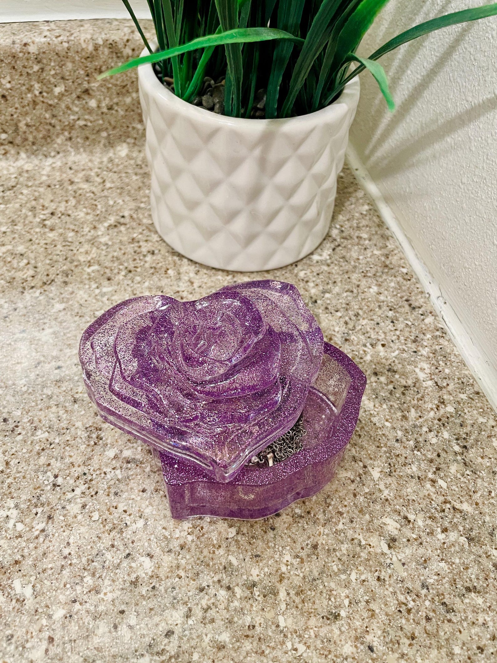 Jewelry Box. Trinket Box. Glitter Box. Jewelry Storage. Purple Decor ...