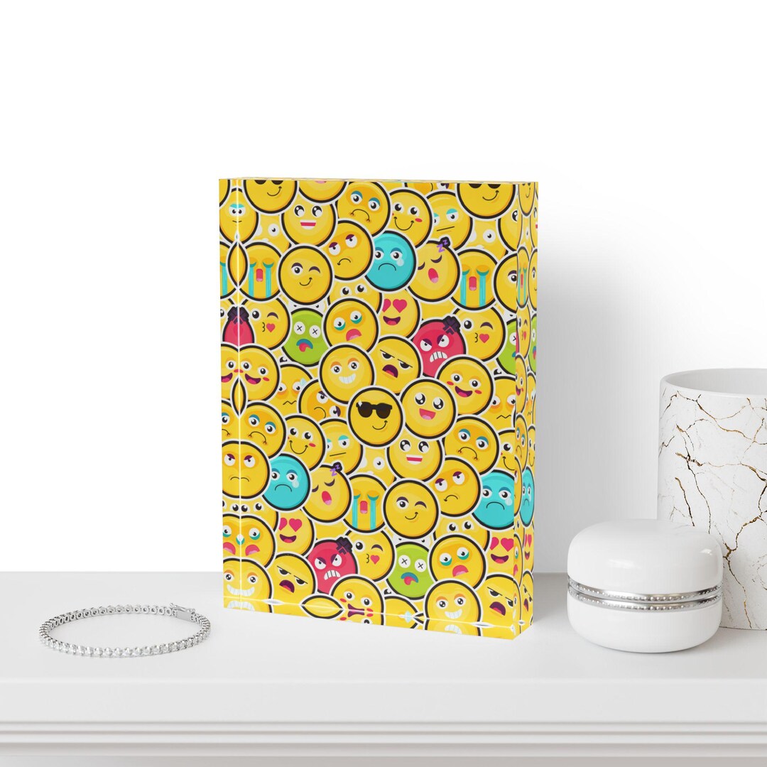 Emoji Photo Block, Fun Wall Decor, Personalized Gift, Kids Room Decor ...