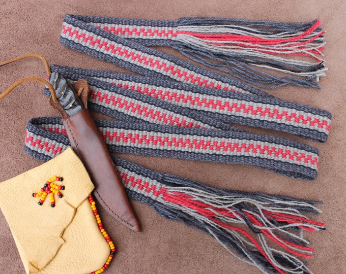 Handwoven Wool Sash, Mountain Man Sash, Carrying Strap, Historic ...