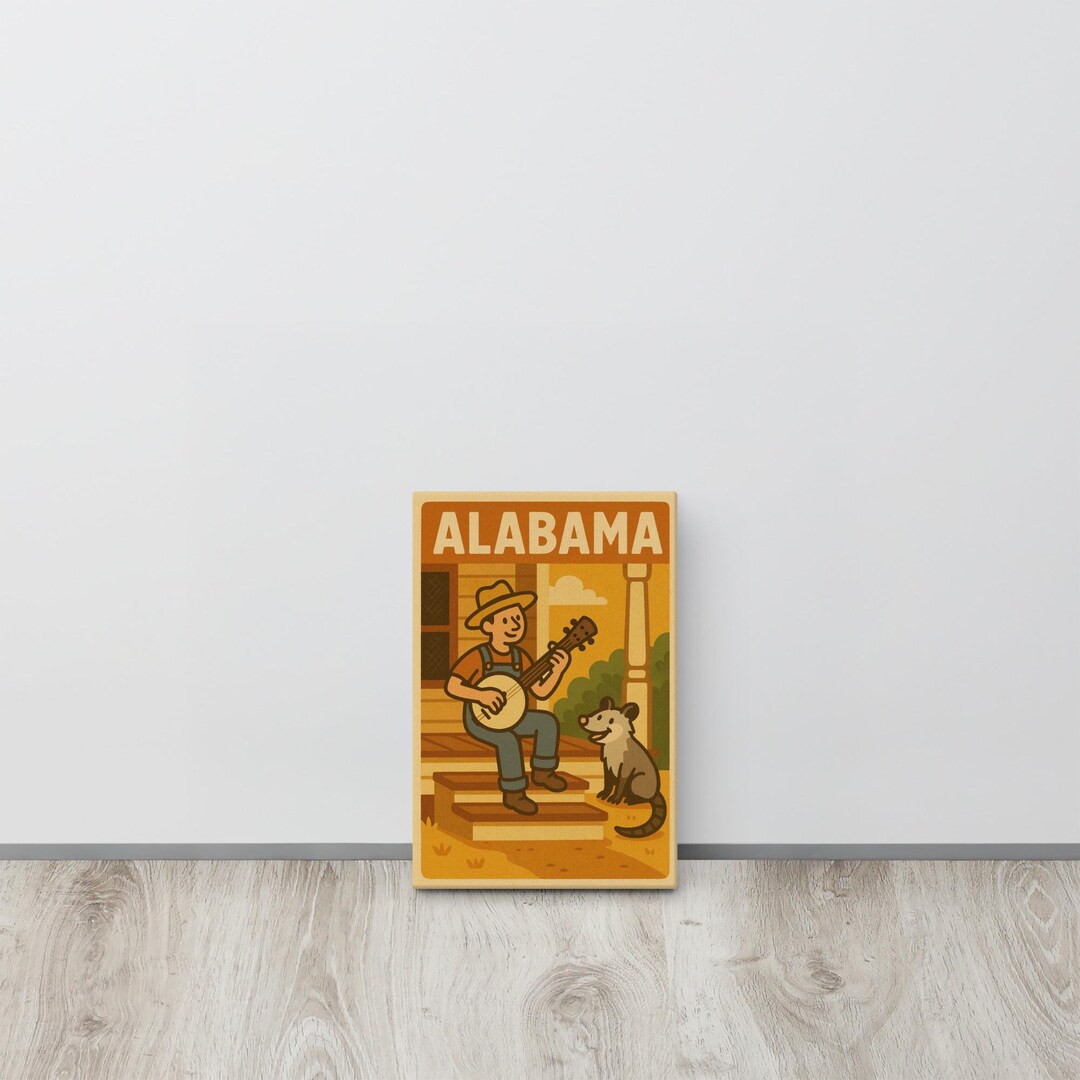 Alabama Banjo Possum Canvas - Etsy