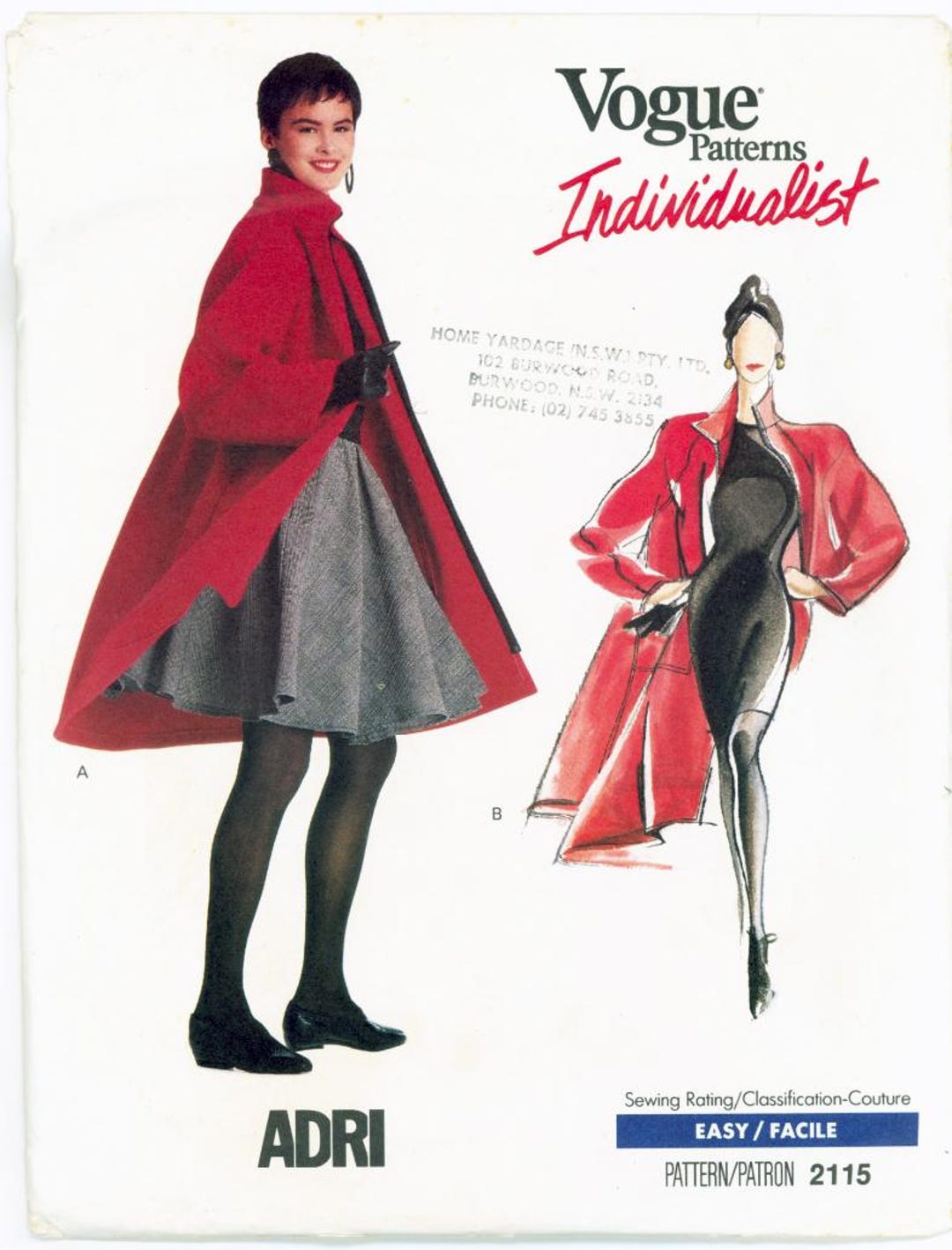 ADRI Vogue Individualist Dress Pattern 2115 Size 6-8-10 - Etsy