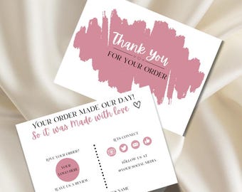Customizable Editable Printable Business Thank You Card Template, Thank ...