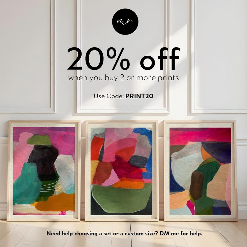 Tropical Floral Abstract Print | Signed Modern Expressionist Wall Art ...