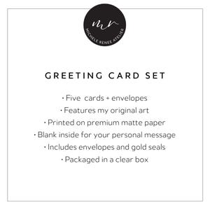 Abstract Art Greeting Card Set: Colorful Handmade Notecards - Etsy