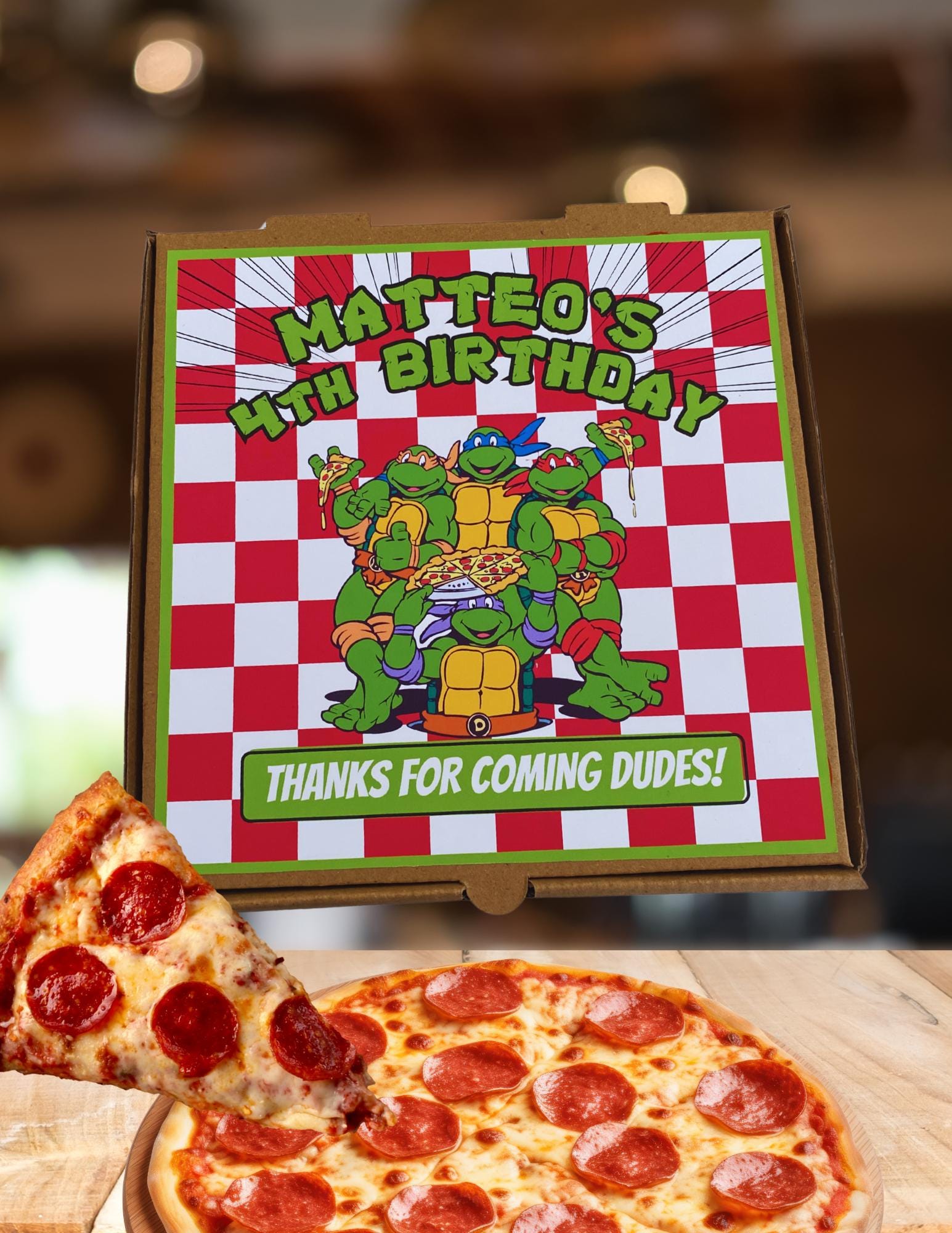 Teenage Mutant Ninja Turtles Theme Pizza Box – Digital Download - Etsy
