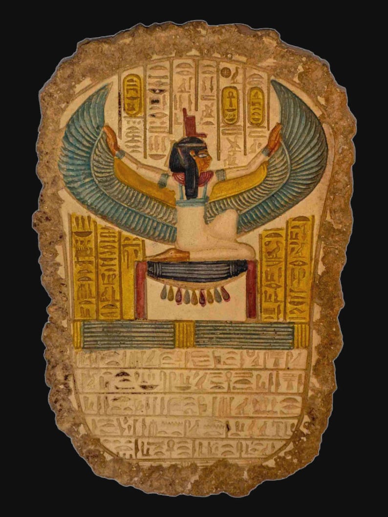 RARE ANTIQUE ANCIENT Egyptian Stela Winged Goddess Isis Magic ...