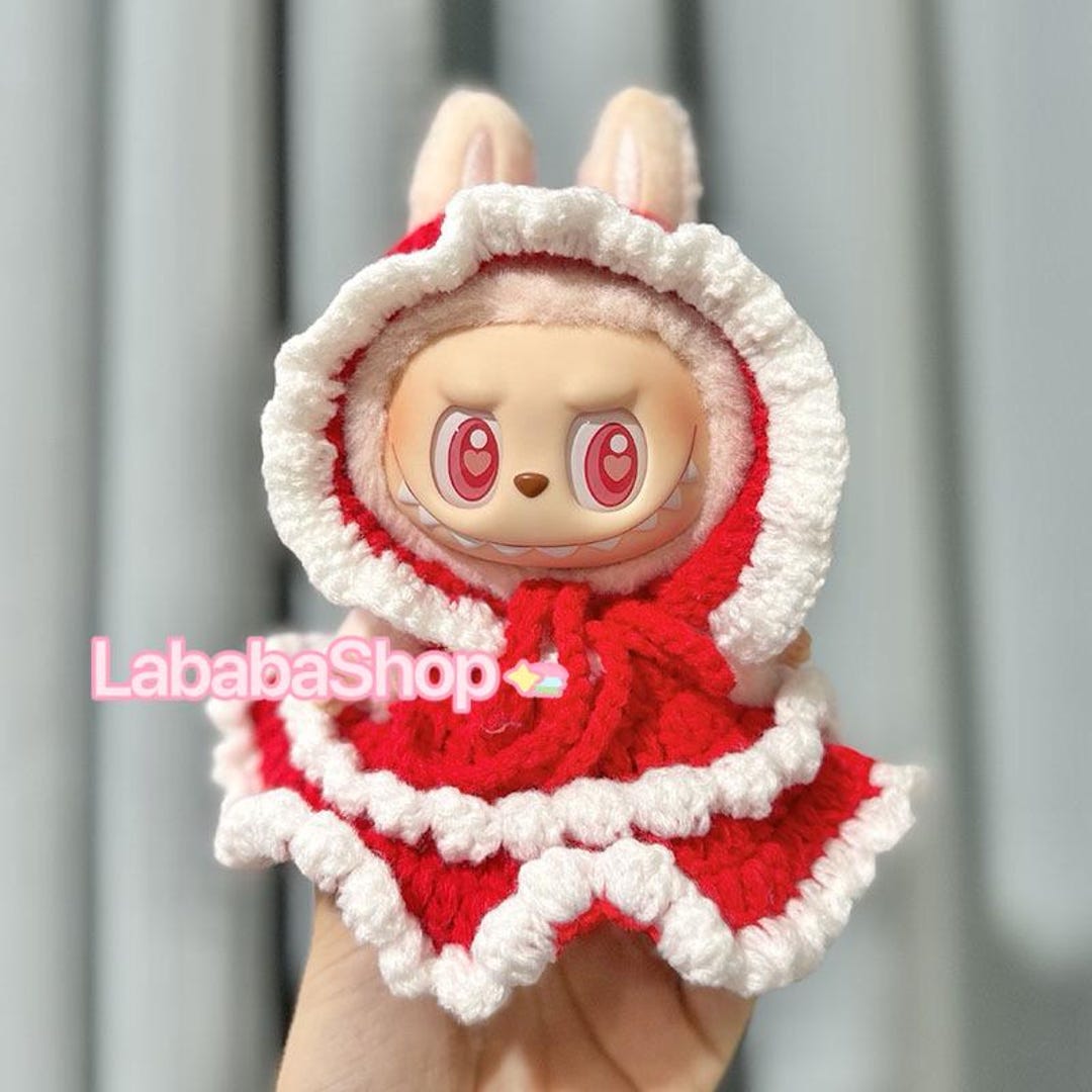 Labubu Red Strawberry Hood Dress Outfit ONLY (no Doll)| Handmade ...