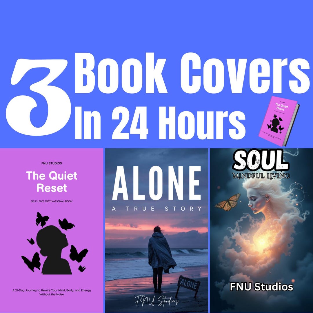 3 Custom Ebook Cover Designs: Unique Book Templates (digital Download ...