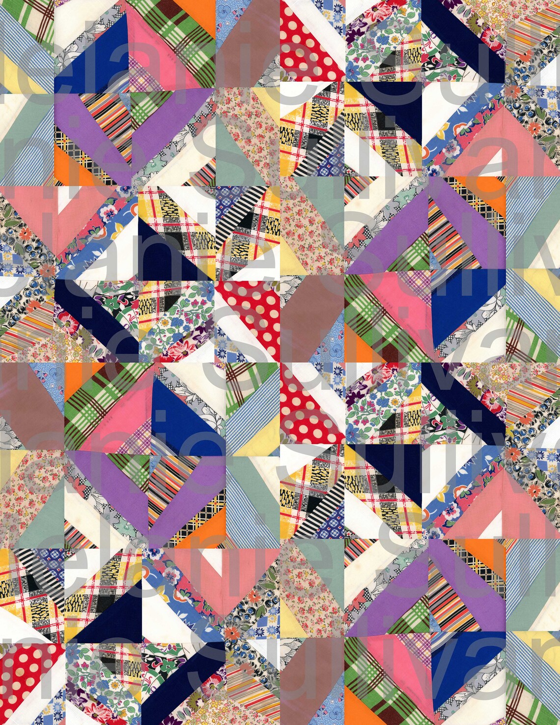 Bright Vintage Patchworks Printable Digital Download - Etsy