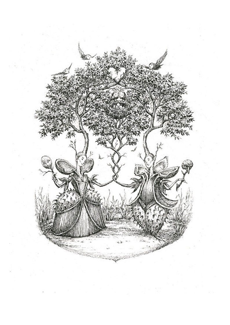 The Chestnut Nuptials Limited Edition Print of a Pen and Ink - Etsy