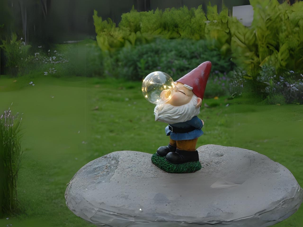 Garden Decoration Dwarfs Dwarf Statues Solar Lights Outdoor Garden ...