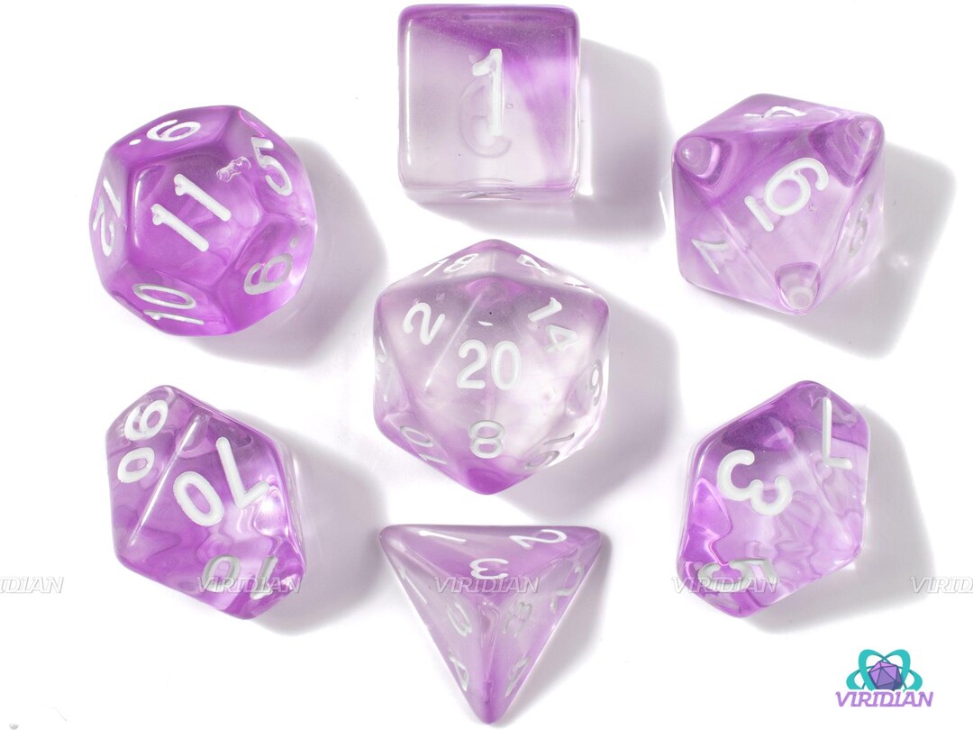 Purple Rain | Transparent Acrylic Dice Set (7) | Dungeons and Dragons ...