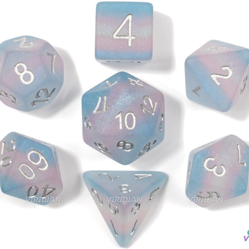 Frosted Blue Dice Set - Etsy