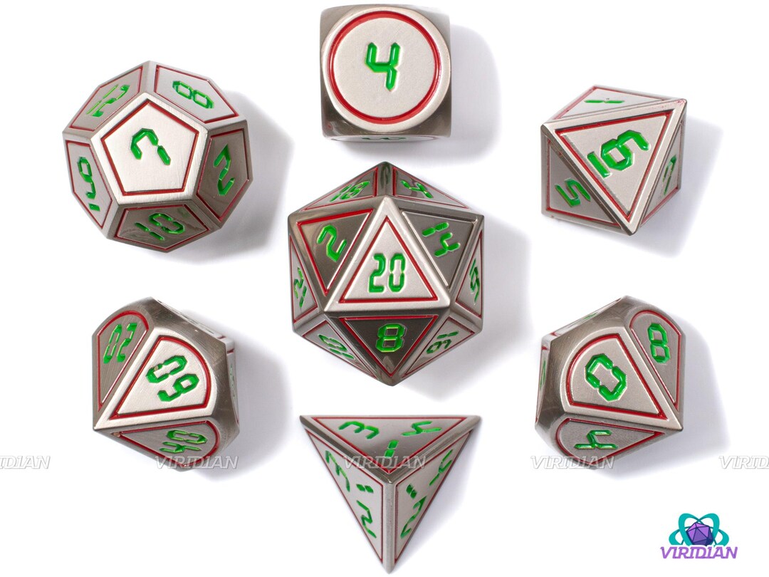 The Final Countdown | Silver, Green and Red Digital Numbered Metal Dice ...