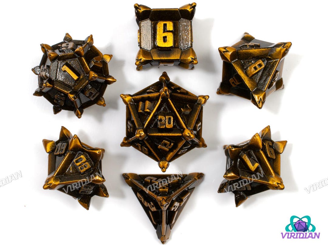Caltrops (shiny Gold) | Spikey, Mine-like, Yellow-brown Aged Distressed ...