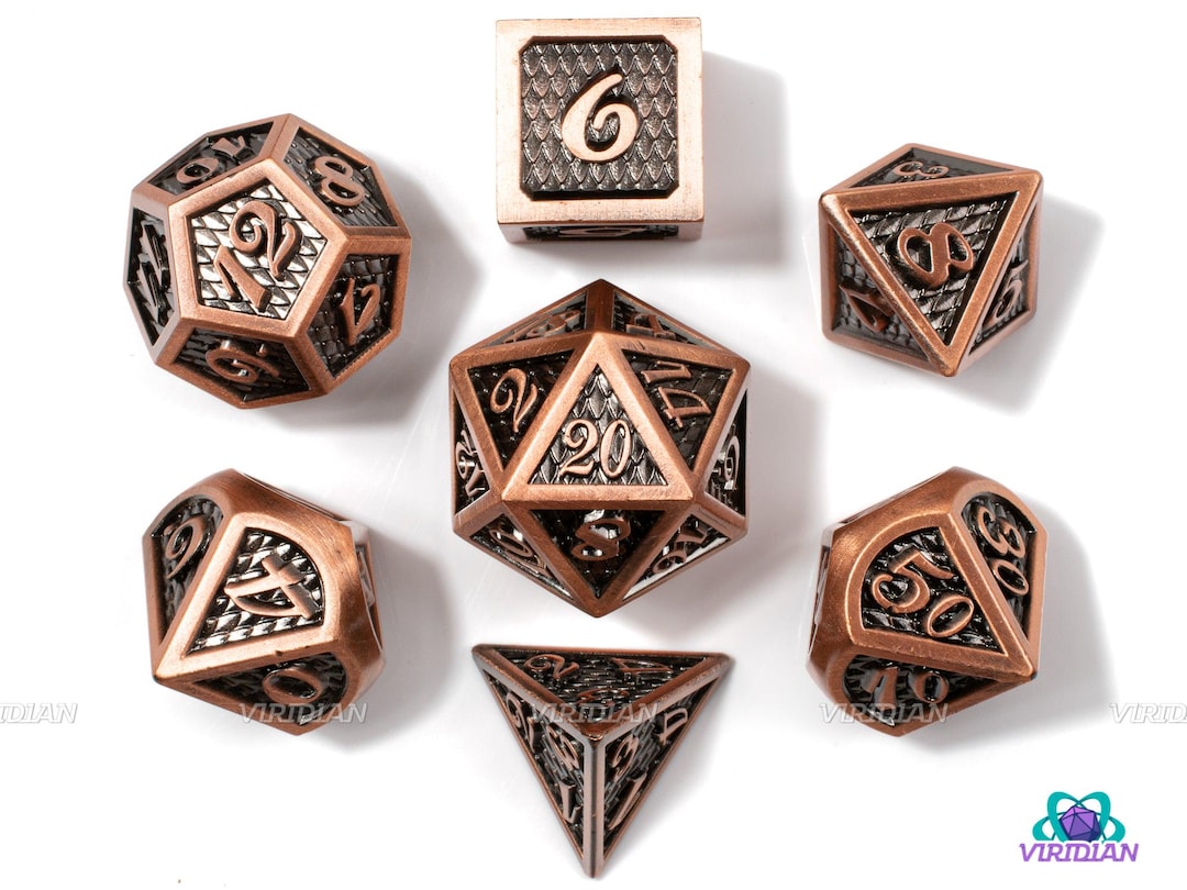 Copper Dragon | Scales Metal Large Dice Set (7) | Dungeons and Dragons ...